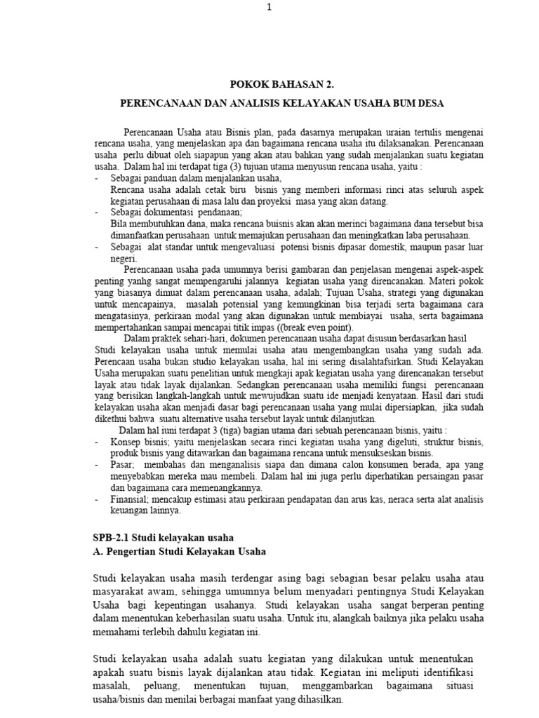 PB-2. Perencanaan Dan Analisis Kelayakan Usaha | PDF