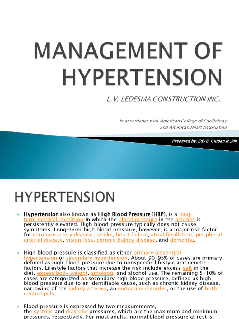 Hypertension Management Guidelines | PDF | Hypertension | Blood Pressure