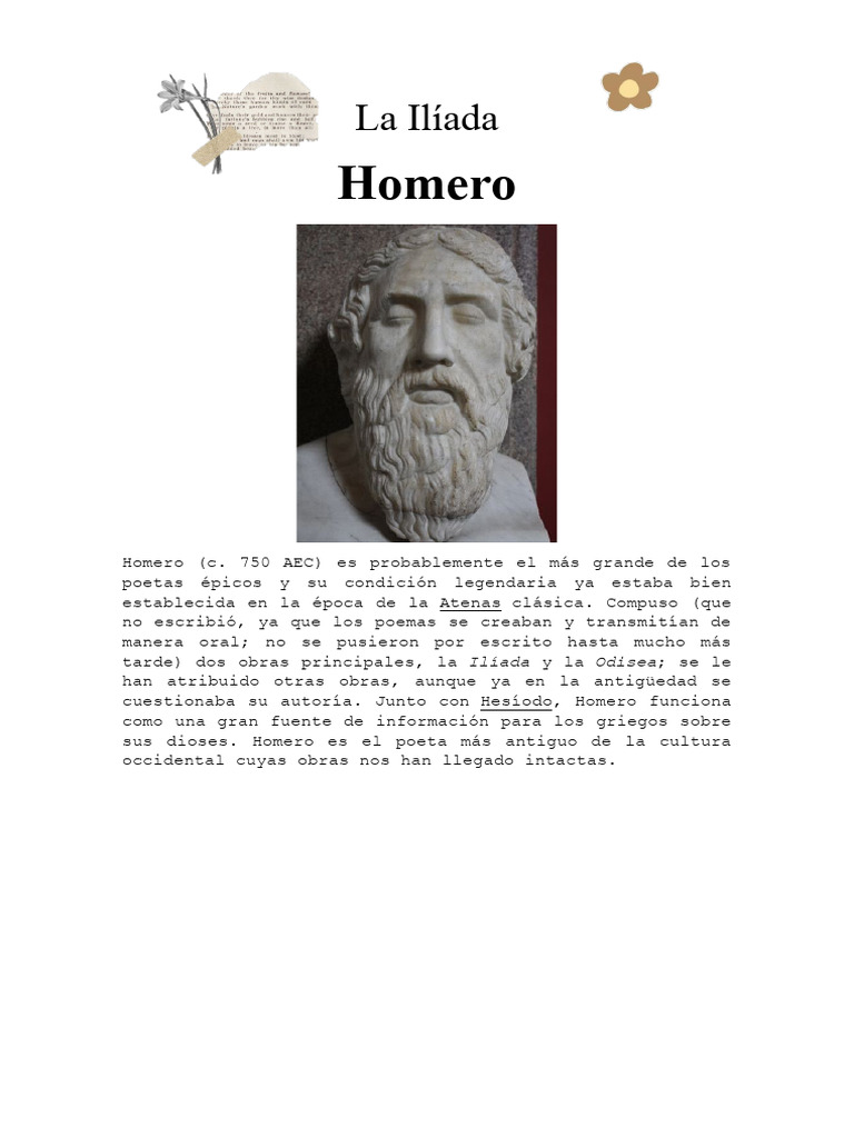 La Ilíada de Homero: Resumen y Análisis | PDF | Odiseo | Héctor