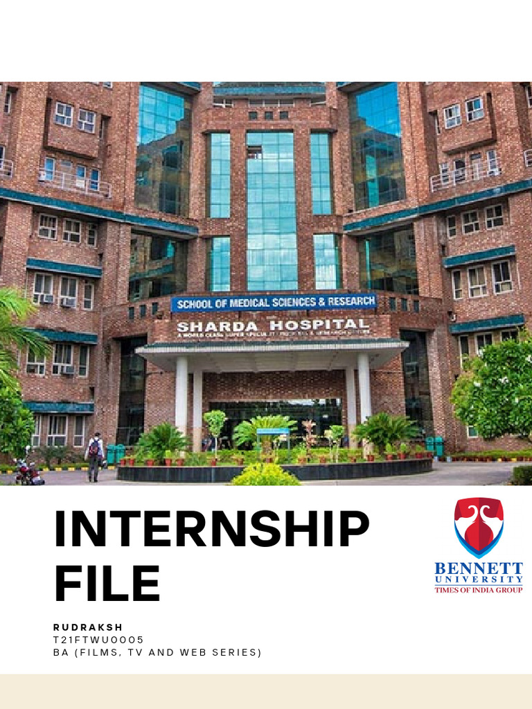 Sharda Hospital Internship Report | PDF | Career & Growth | Business
