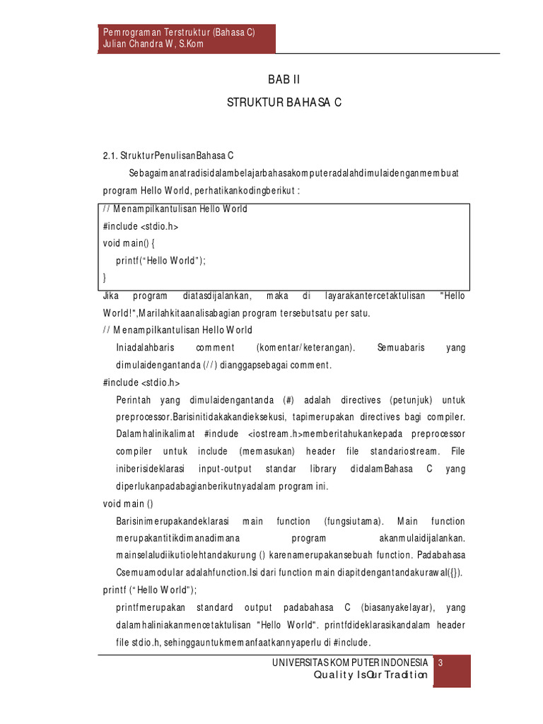 Modul Turbo C - BAB II | PDF
