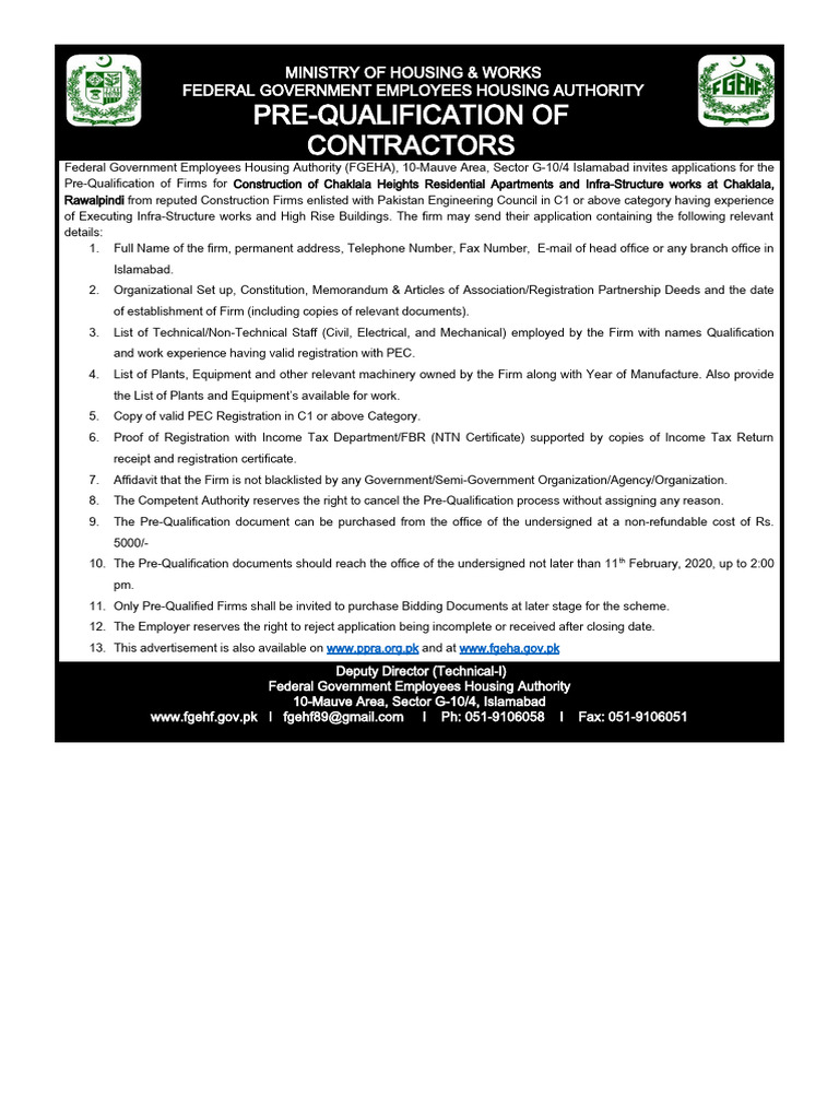 67 - Softcopy - Prequalification of Contractor - Date 22-01-2020 | PDF