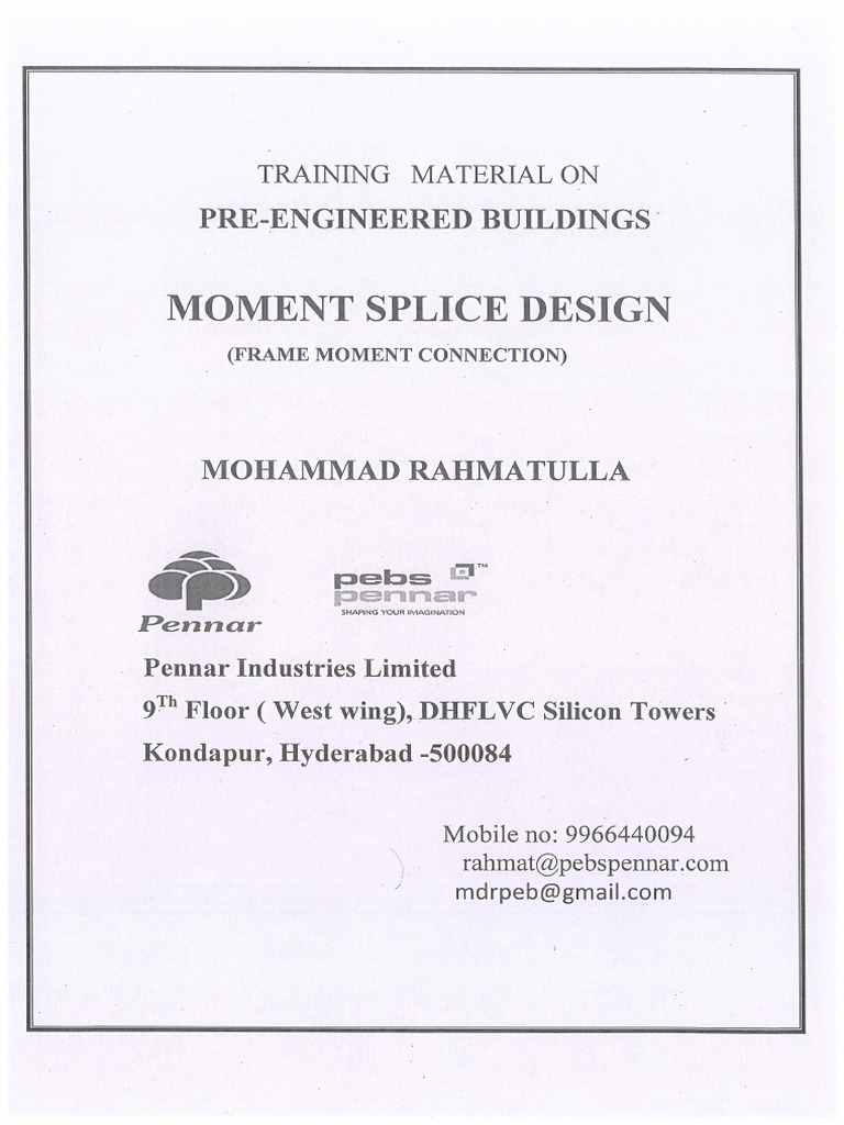 Moment Splice Connection Design | PDF