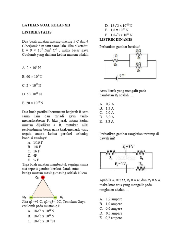 Latihan Soal Kelas Xii | PDF | Sains & Matematika