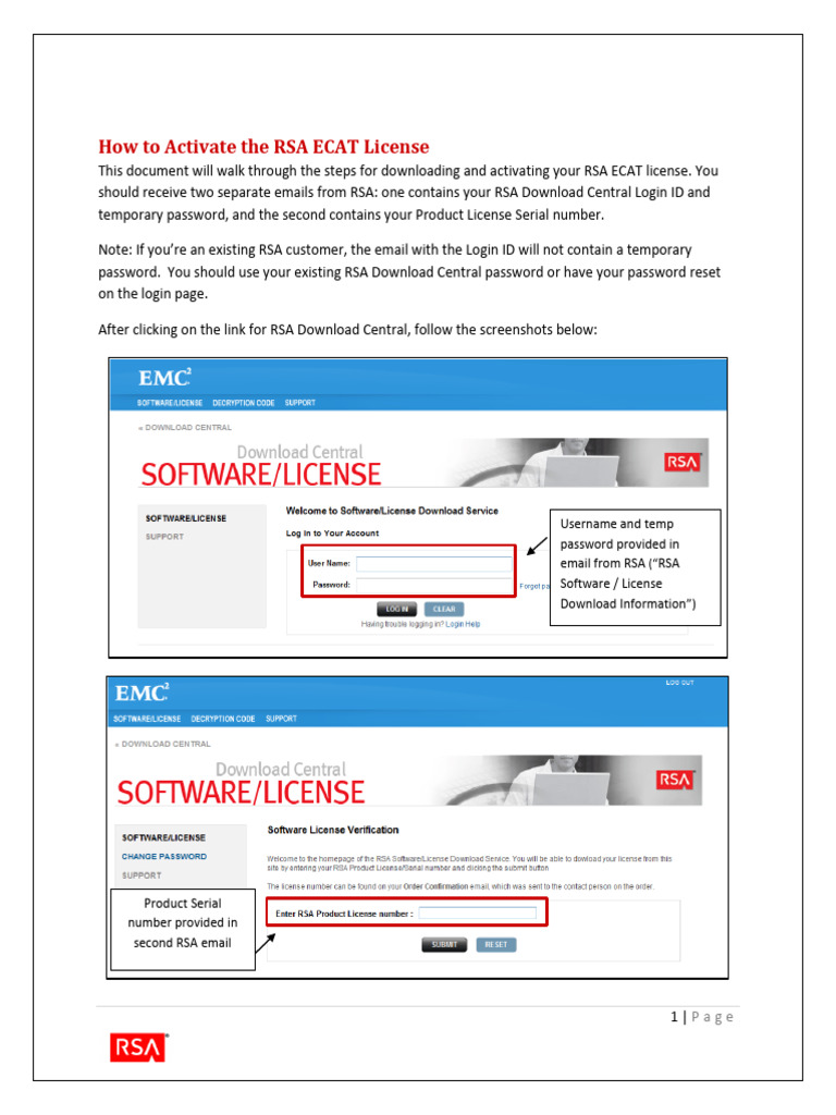 How To Activate The RSA ECAT License | PDF