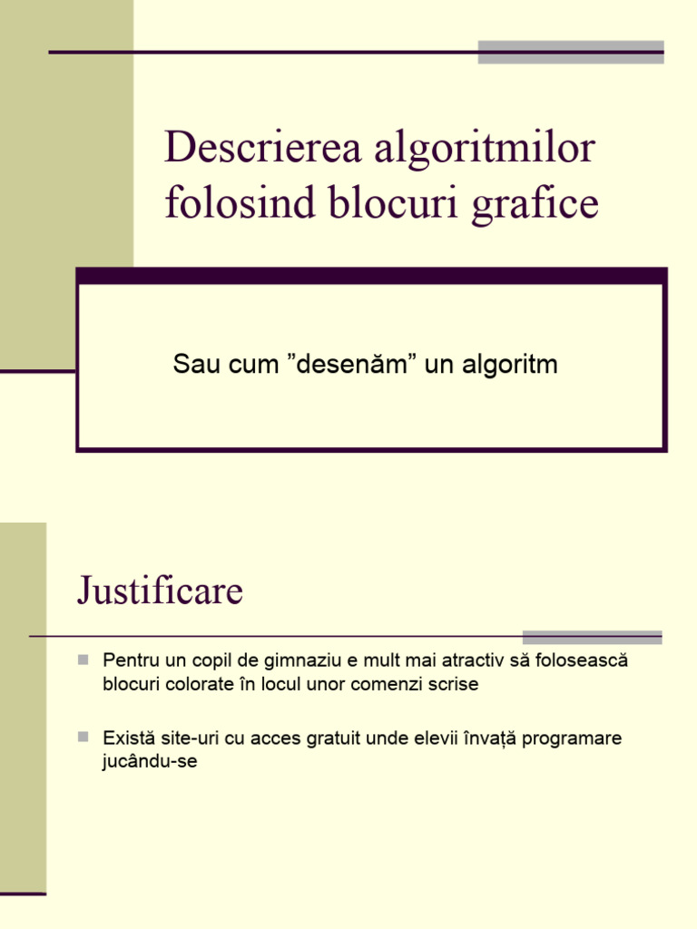 Descrierea Algoritmilor Folosind Blocuri Grafice | PDF