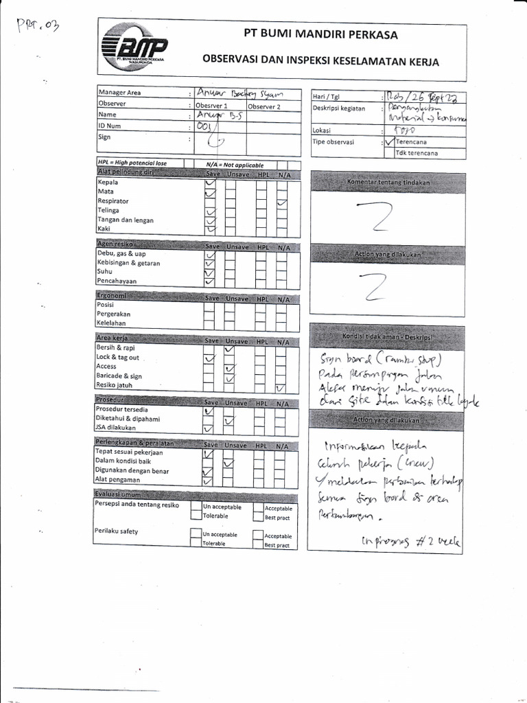 03 - Laporan Inspeksi Terencana | PDF