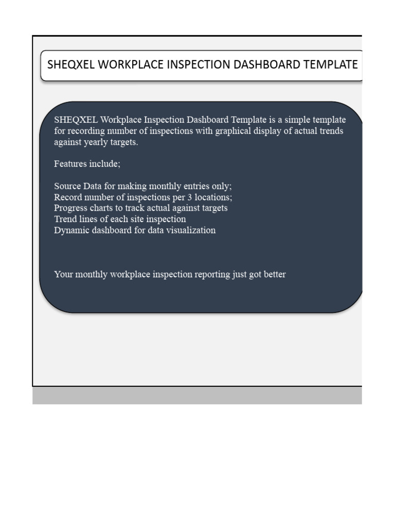 Sheqxel Workplace Inspection Dashboard Template | PDF
