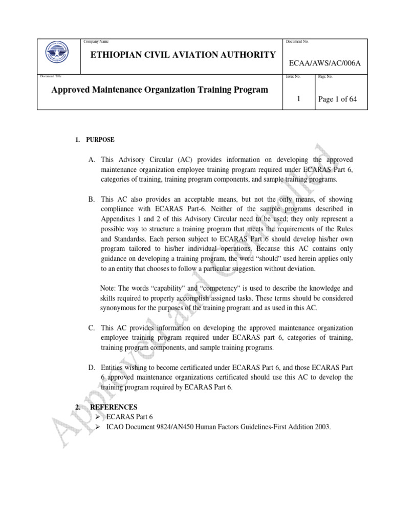 Approved Maintenance Organization Training Program | PDF