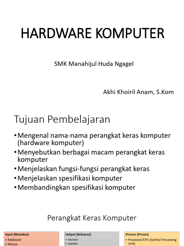 Hardware Komputer | PDF | Game & Aktivitas | Teknologi & Rekayasa