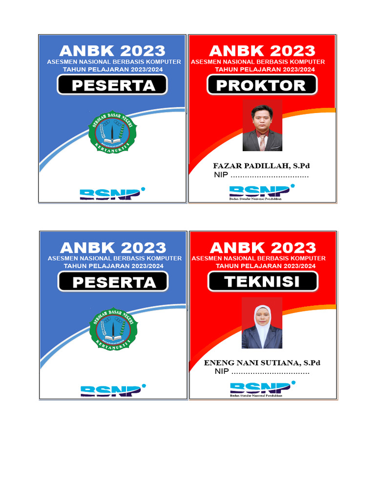 ID Card Panitia Anbk Model Terbaru - WWW - Kherysuryawan.id | PDF