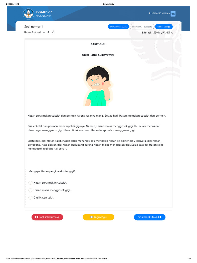 Contoh Soal Literasi ANBK SD 2023 | PDF