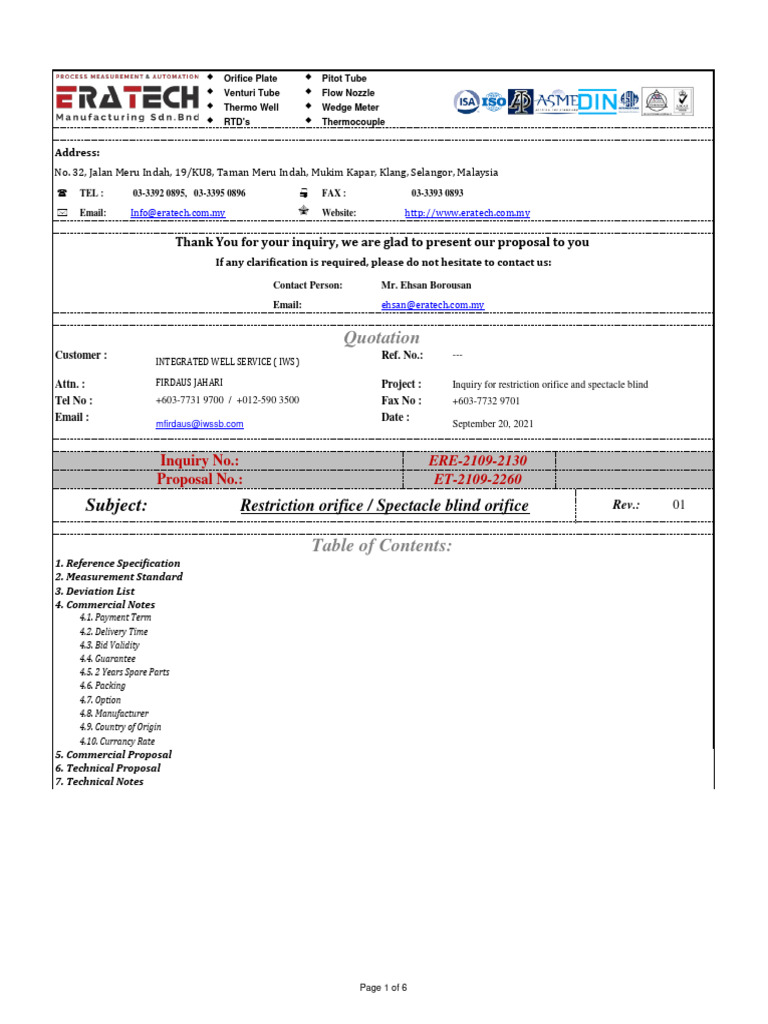 ERE-2109-2130-Proposal Rev.01 | PDF