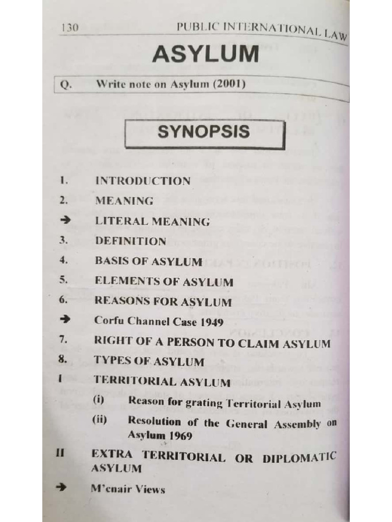 Asylum (IR Notes) | PDF