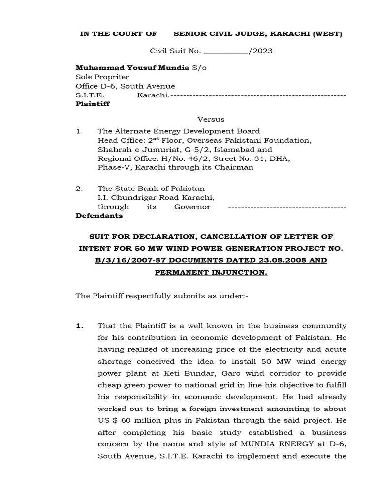 Legal Challenge to Wind Power LOI | PDF | Fraud | Misrepresentation