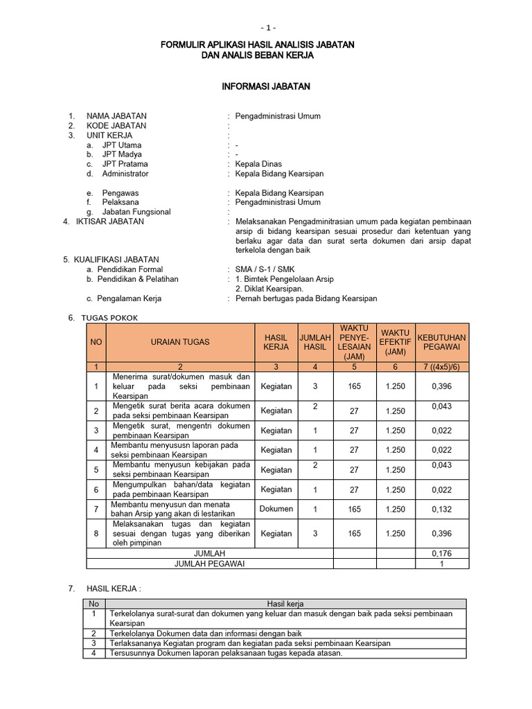 Anjab Adm Umum Pembinaan Arsip | PDF Anjab Adm Umum Pembinaan Arsip | PDF
