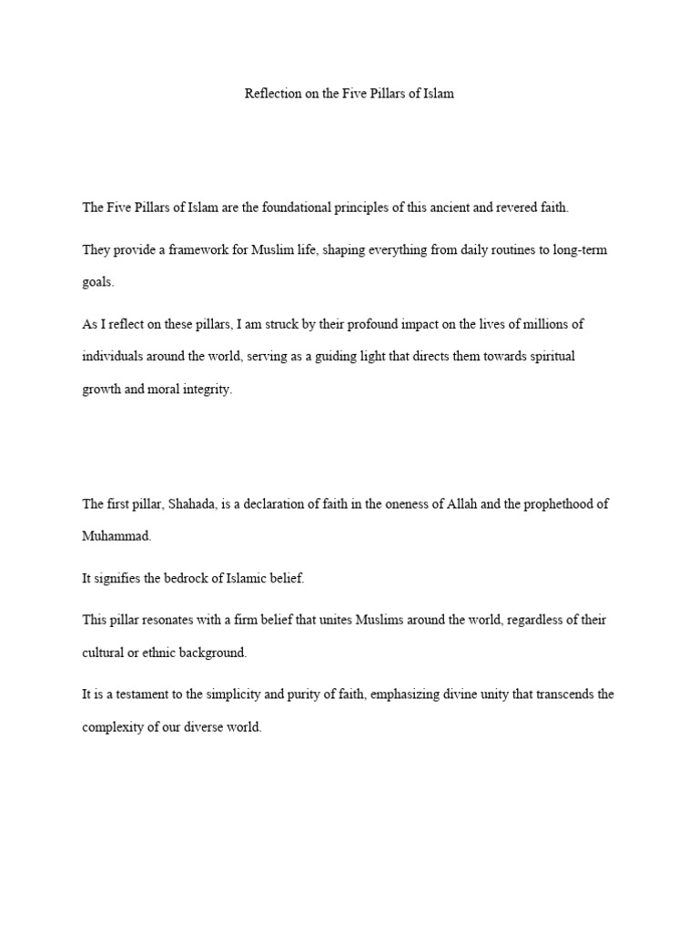 Islam Reflection 1 | PDF