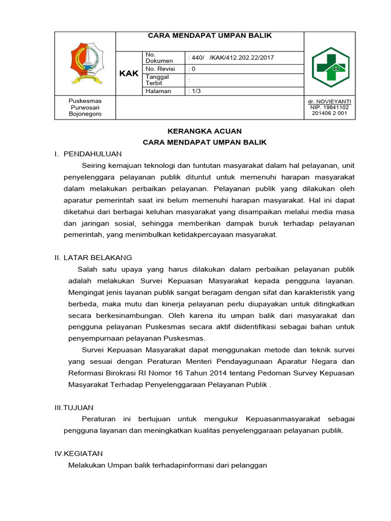 Kak Cara Mendapatkan Umpan Balik Fix | PDF