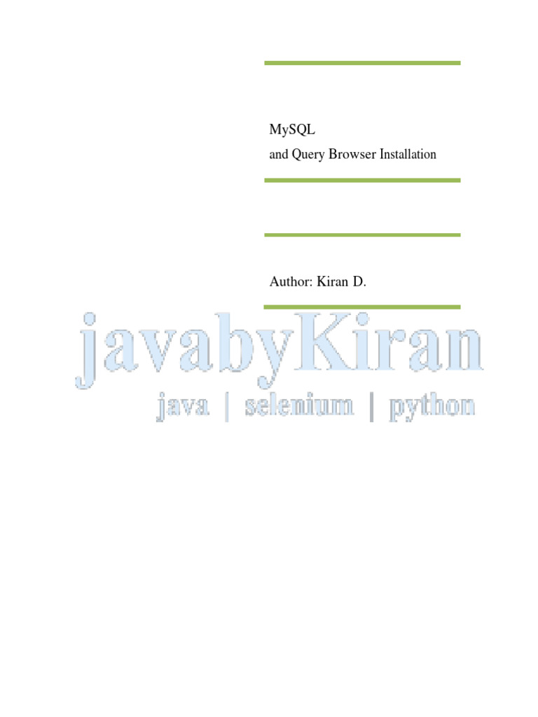 MySQL & Query Browser Setup Guide | PDF