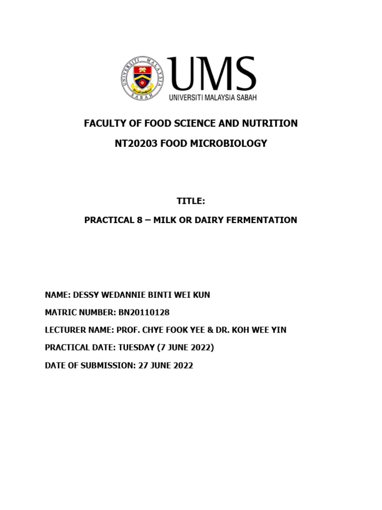 Yogurt Fermentation Experiment Report | PDF