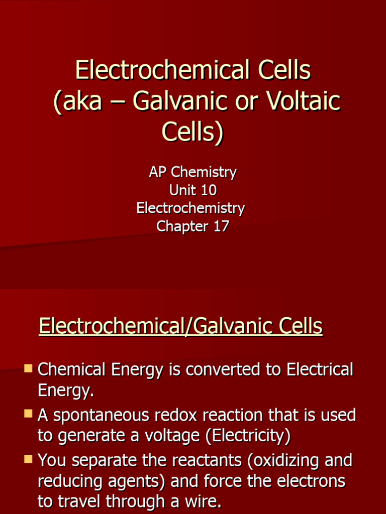 Electrochemical Cells | PDF | Electrochemistry | Redox