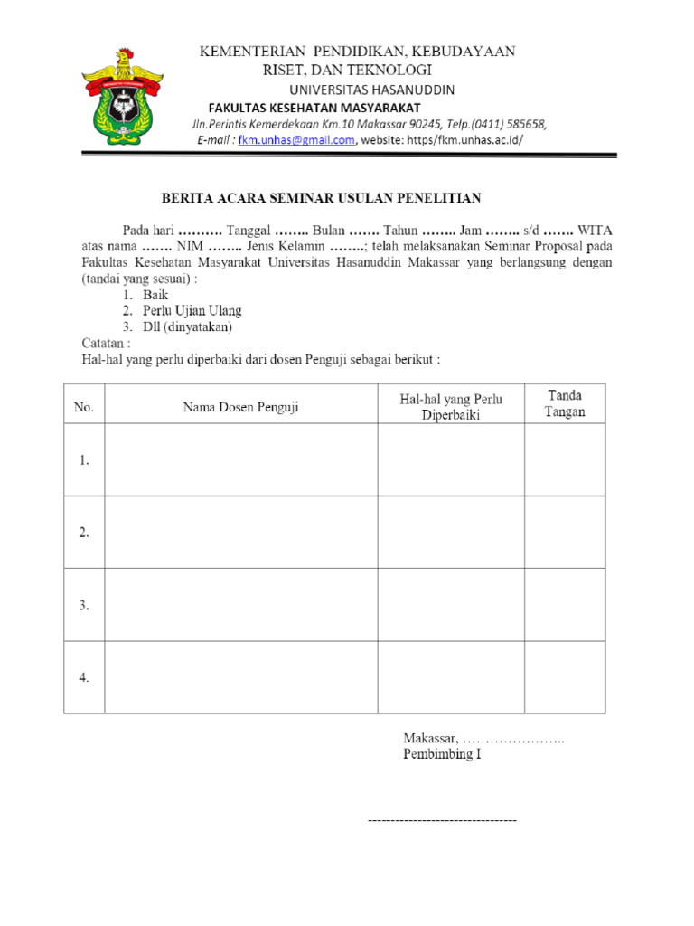 BAP Seminar Penelitian Program Sarjana | PDF