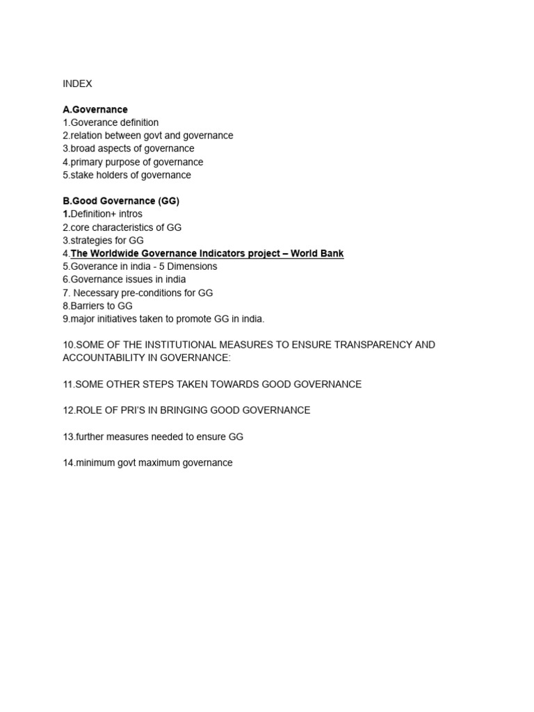 Governance Notes | PDF | Governance | Good Governance