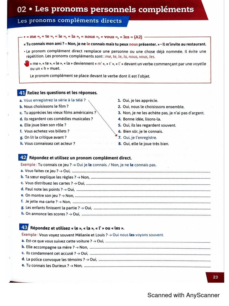 pratique grammaire B1 pronoms complements | PDF