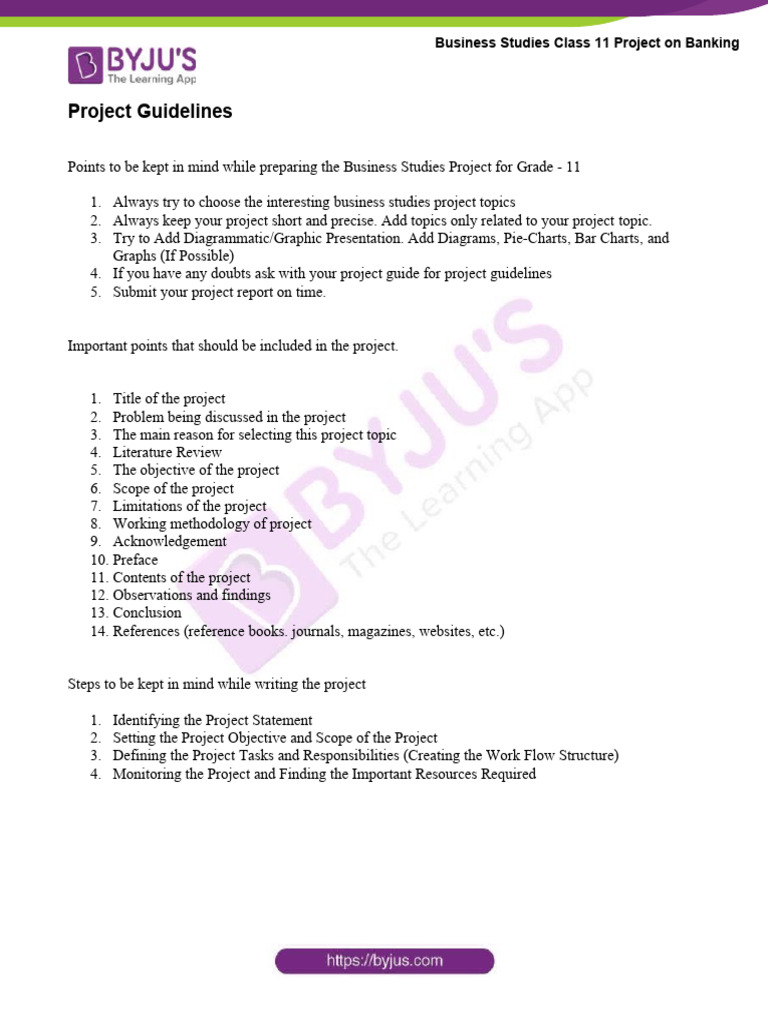 Business Studies Class 11 Project On Banking | PDF