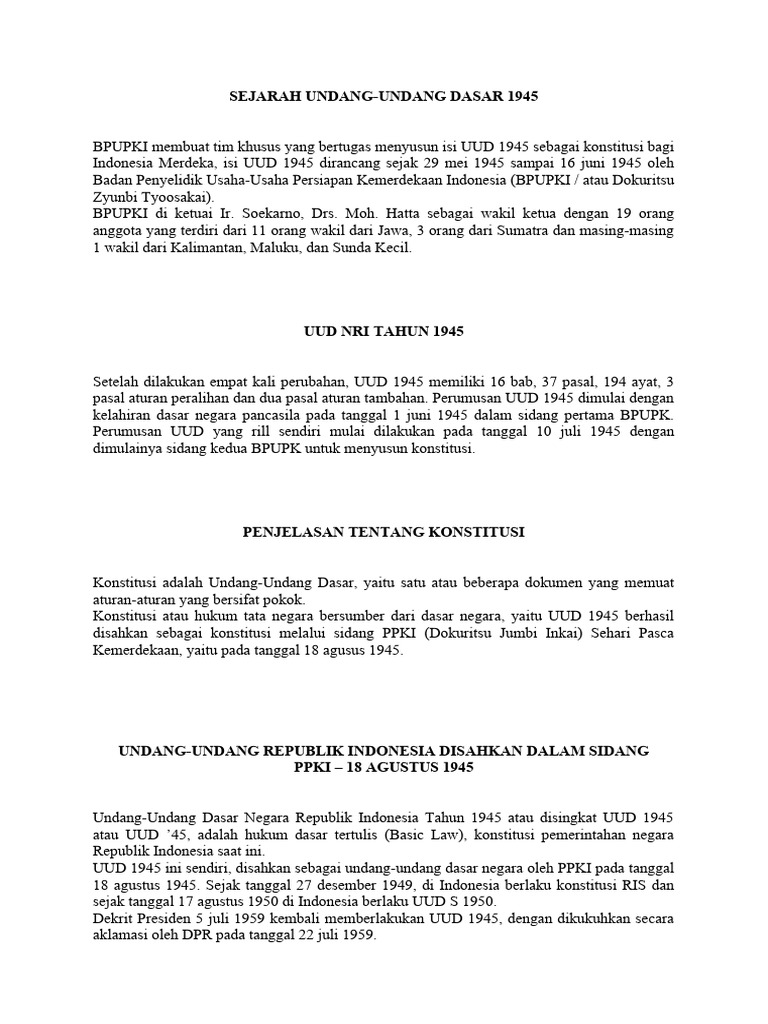 Sejarah dan Amandemen UUD 1945 | PDF | Ilmu Sosial