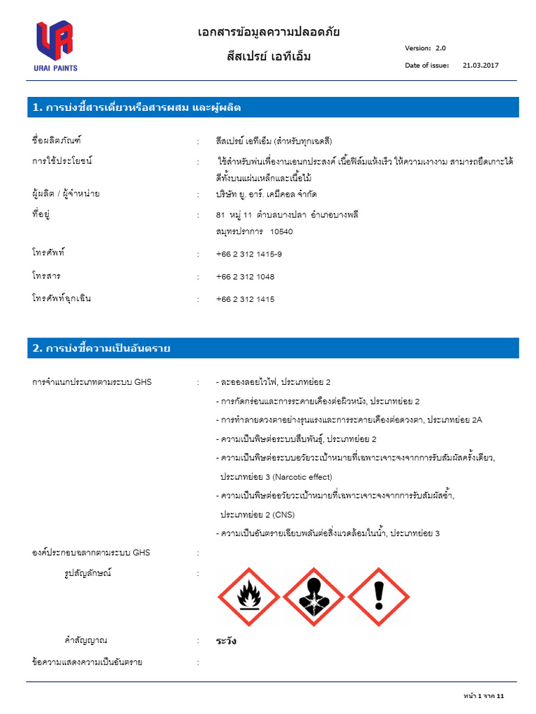 78-84.SDS ATM Spray - Thai | PDF