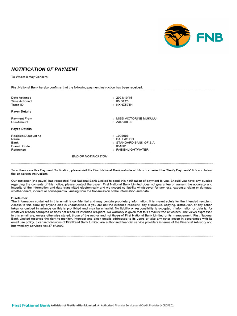 Payment Notification 2 | PDF | Payments | Information