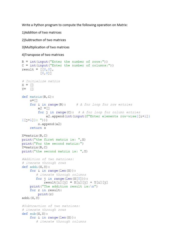 Matrix | PDF | Matrix (Mathematics) | Algorithms