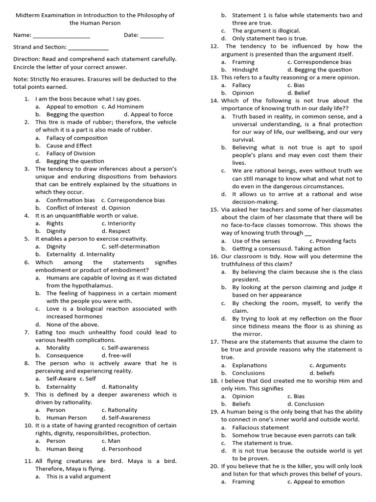 Philo - Set C | PDF | Reason | Argument