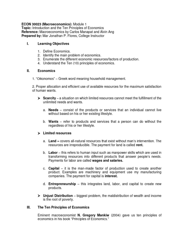 Module 1 Macroeconomics | PDF