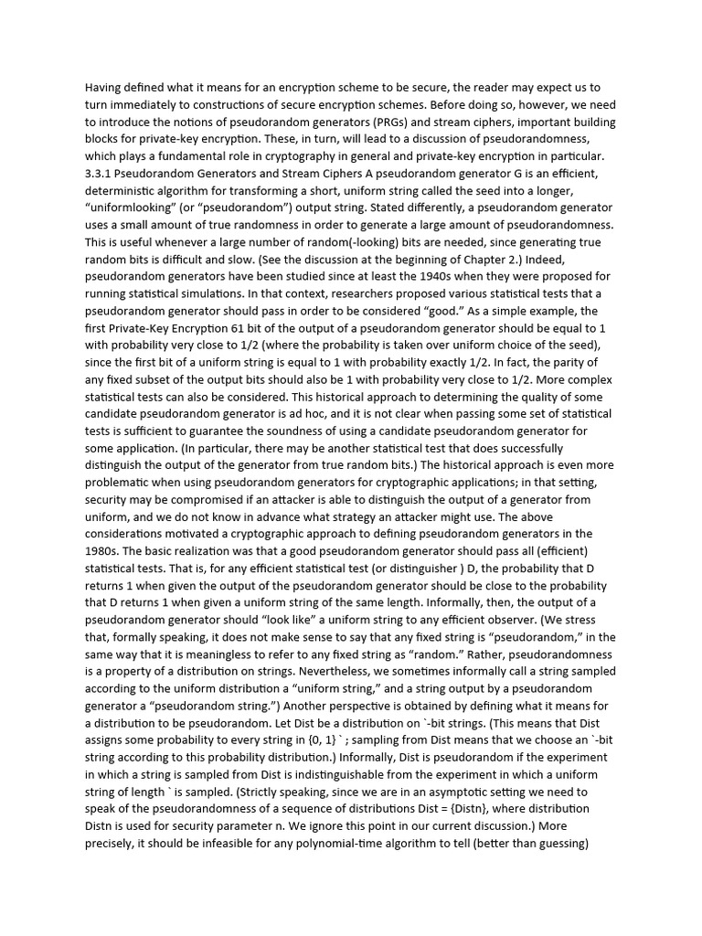 Constructing Secure Encryption Schemes | PDF | Military Communications ...