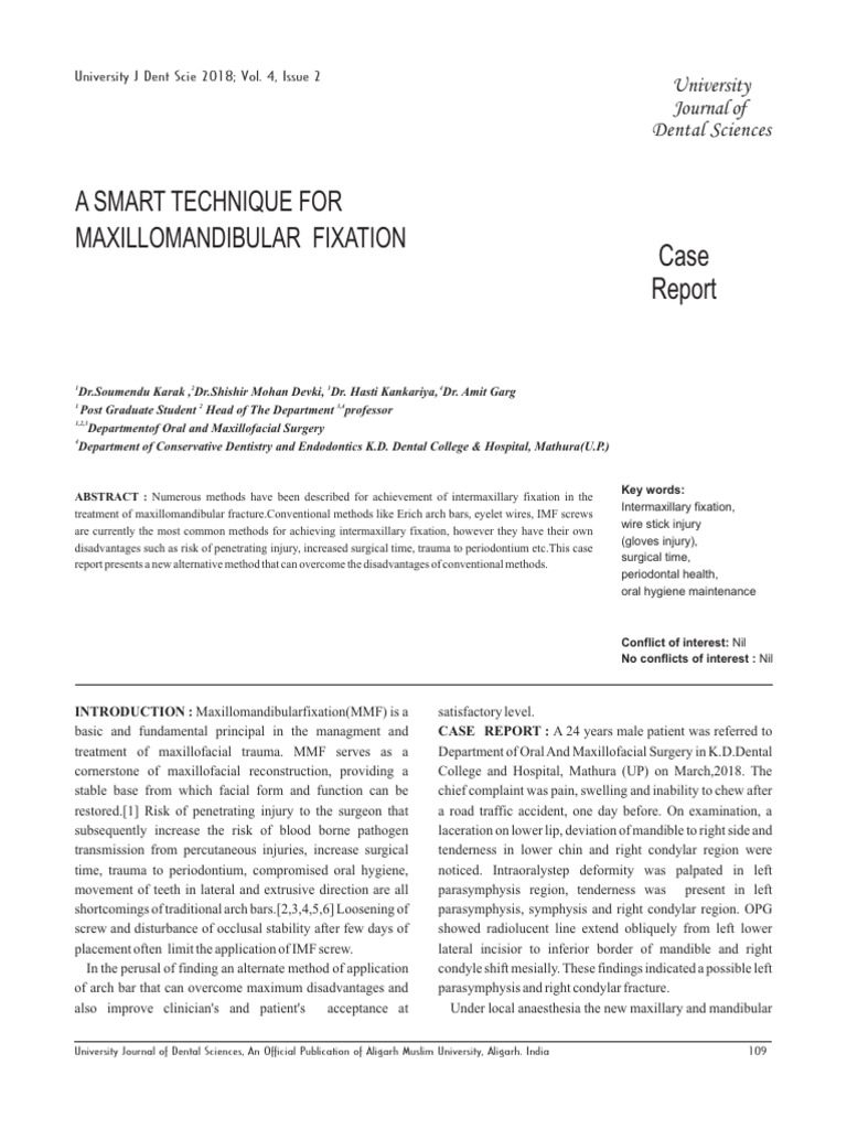 Case Report 2018 | PDF | Dentistry | Oral And Maxillofacial Surgery