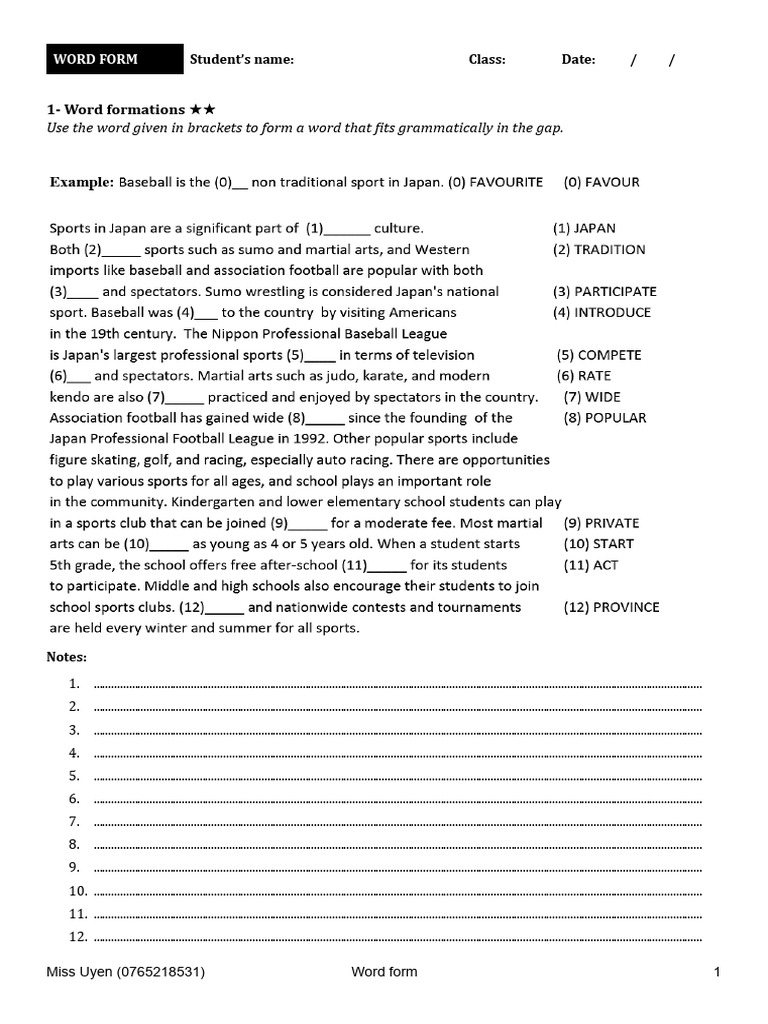 0924-Word Form B1 | PDF