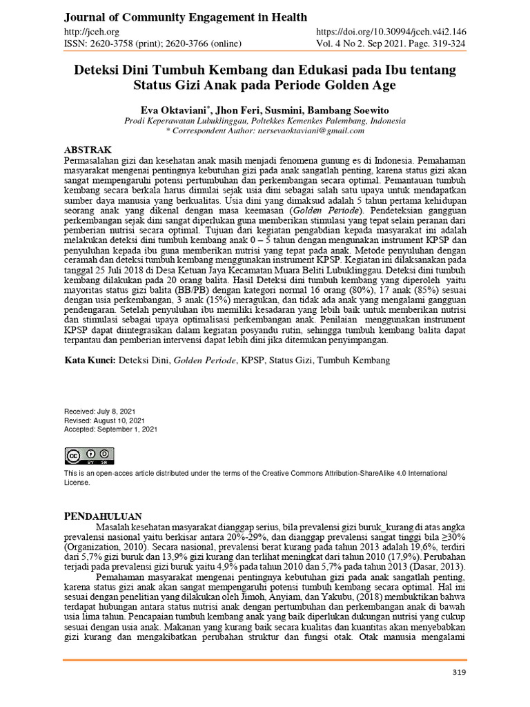 Deteksi Dini Tumbuh Kembang Dan Edukasi | PDF