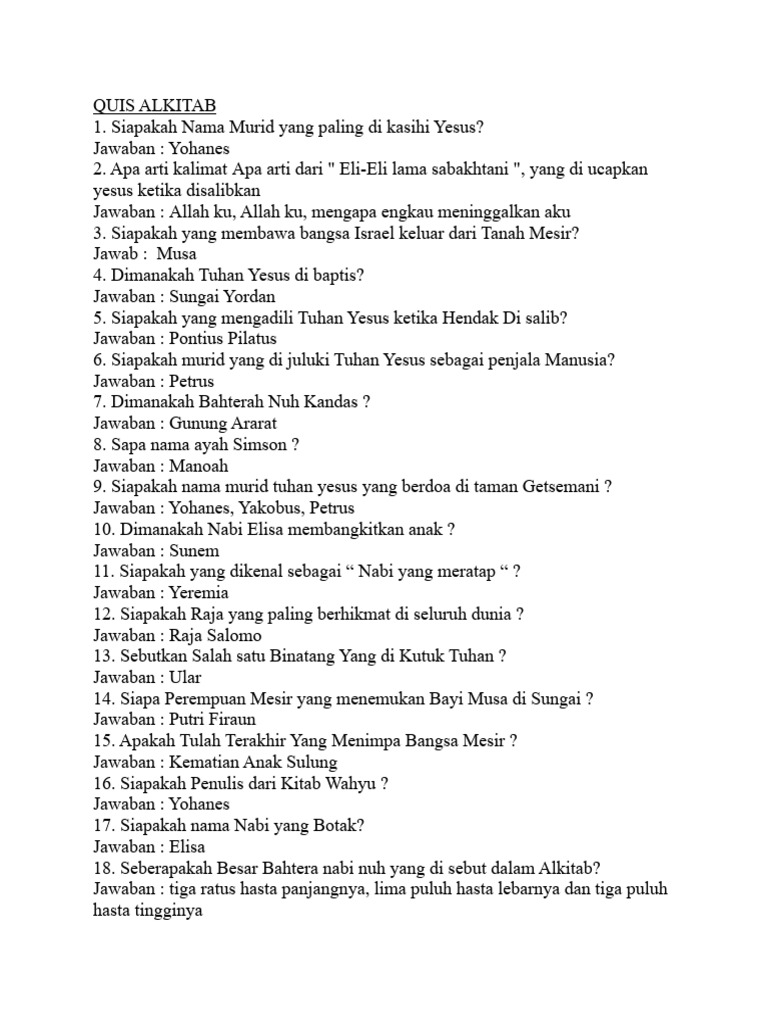 Quis Alkitab | PDF