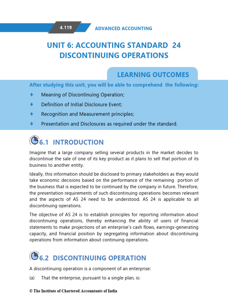 AS 24 Discontinuing Operations | PDF | Financial Statement | Expense