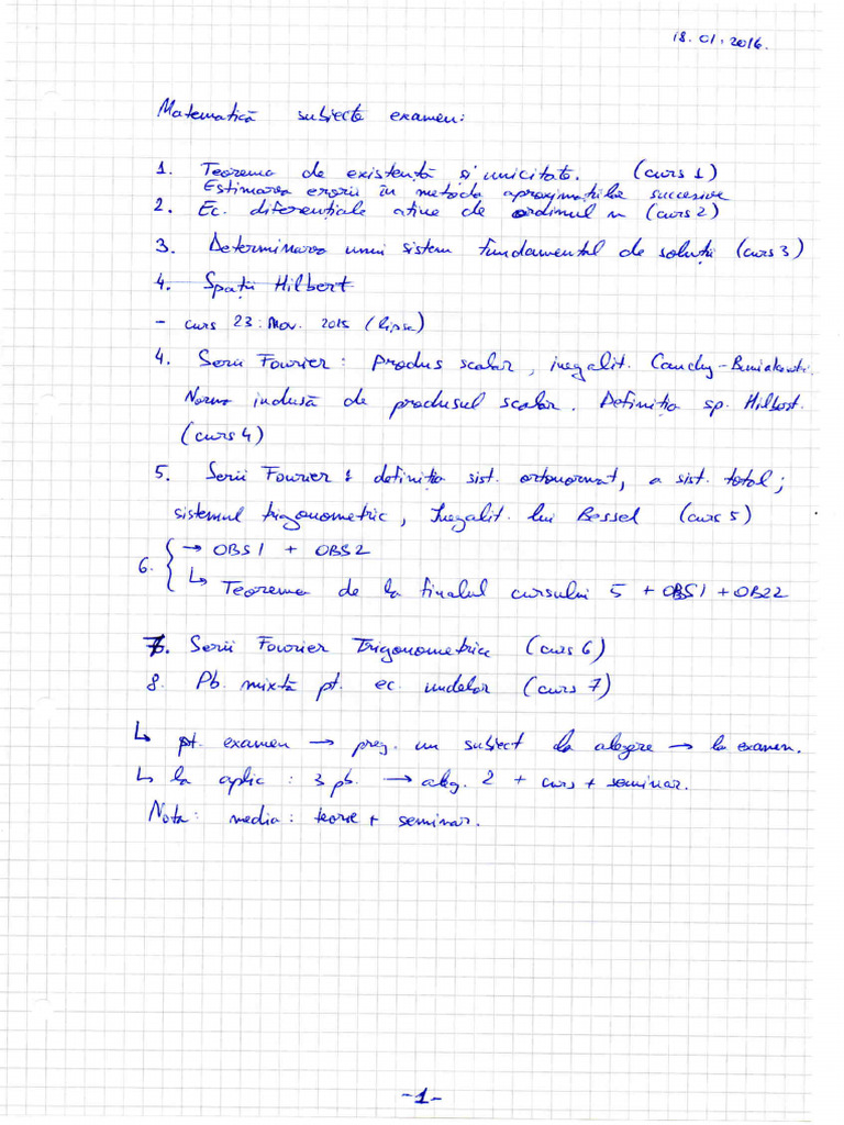 Matematica Subiecte Teorie Examen | PDF