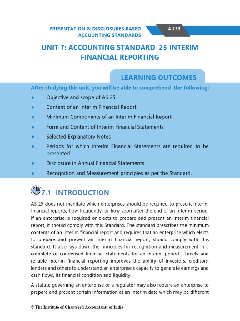 AS 25 Interim Financial Reporting | PDF