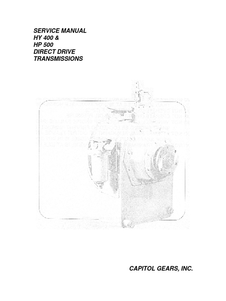HY400 HP500 Operation Installation | PDF | Clutch | Manual Transmission