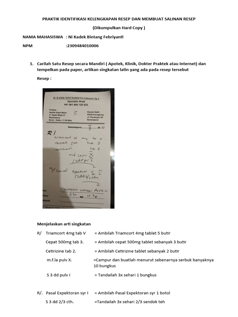 Resep Dan Salinan Resep Salinan | PDF
