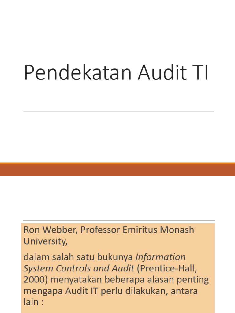 Pendekatan Audit TI dan Metodologinya | PDF | Komputer | Teknologi ...