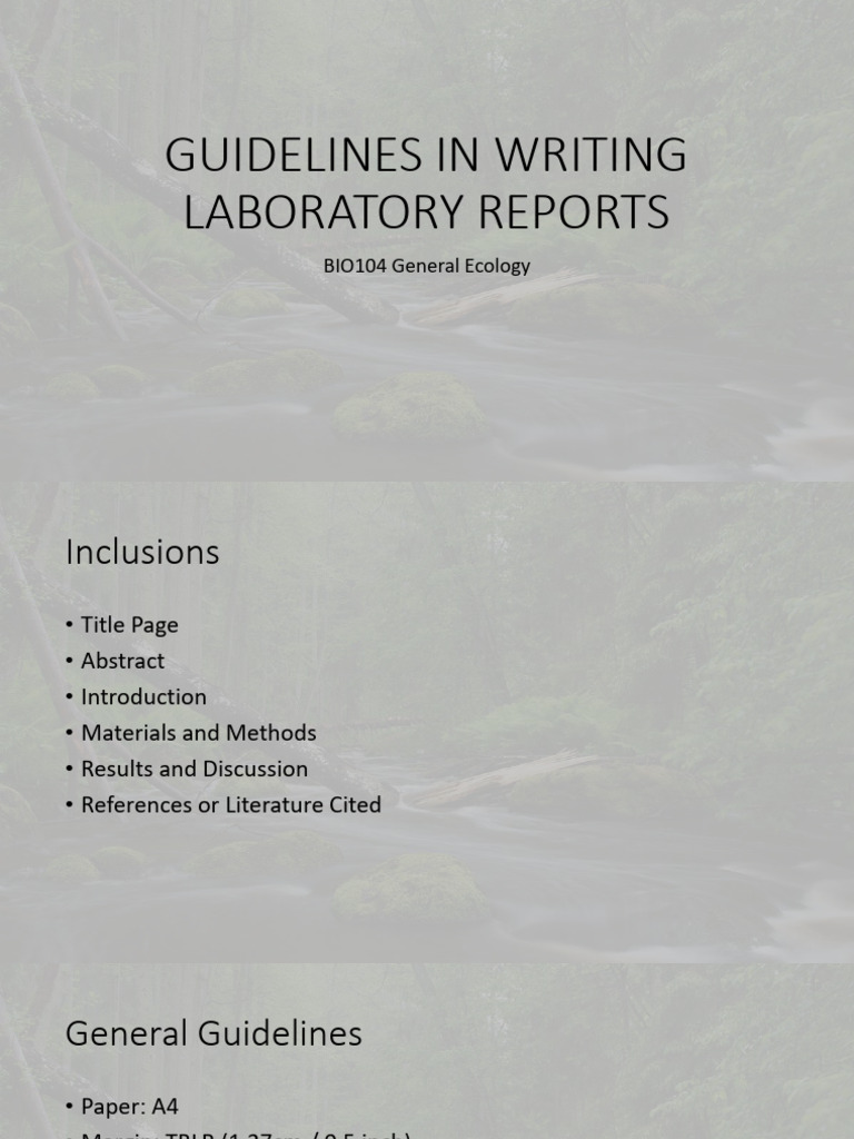 Guidelines in Writing Laboratory Reports | PDF
