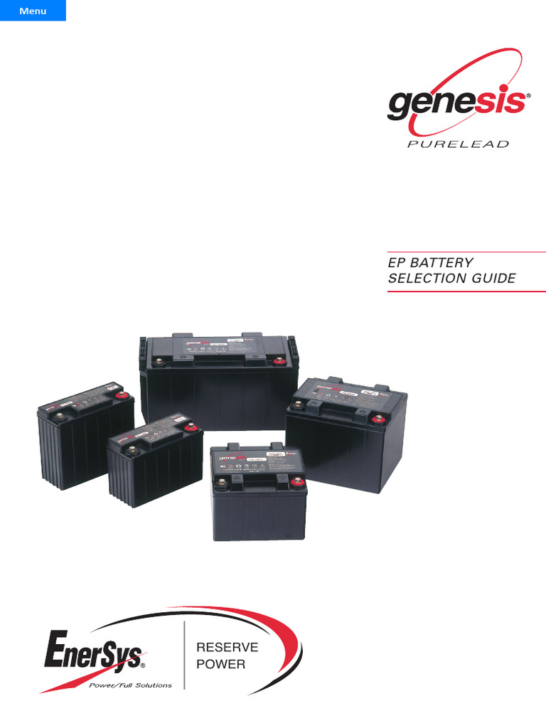 Enersys Selection Guide | PDF | Battery Charger | Rechargeable Battery