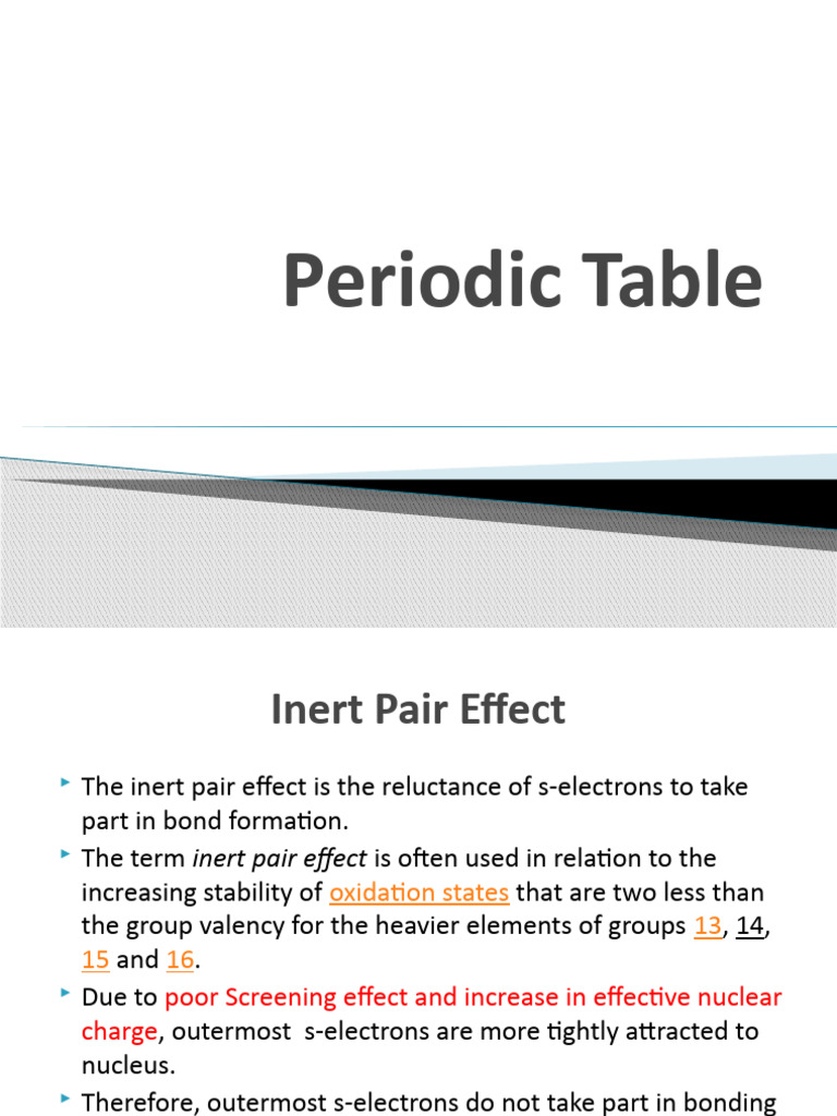 8) Inert Pair Effect | PDF
