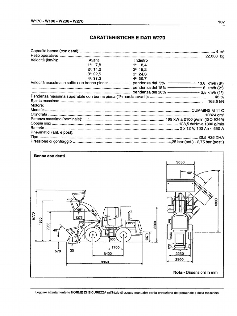 Scheda Dimensioni W270 | PDF